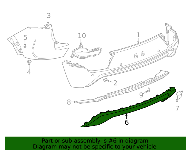 2021-2023 Chevrolet Trailblazer Rear Bumper Valance Panel 42761559 GM ...