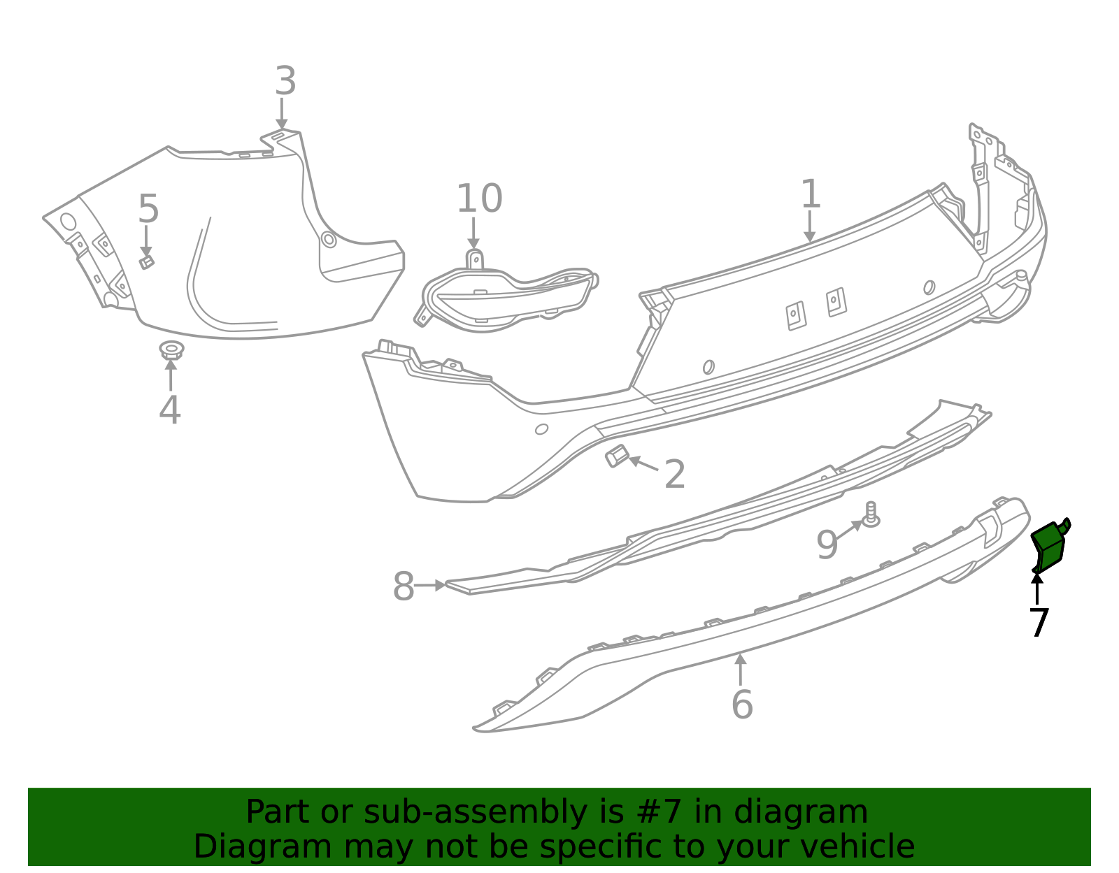 2021-2023 Chevrolet Trailblazer Rear Bumper Cover Tow Eye Access Hole ...