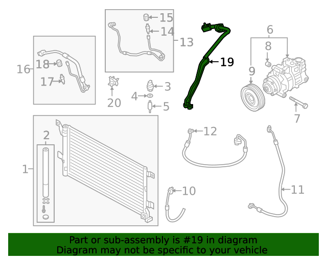 8W6-816-738-B - Refrigerant Hose 2017-2024 Audi | AutoNationParts.com