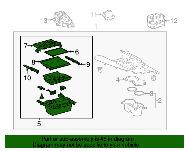 2018-2024 Toyota Camry Compartment Box 58804-06440 | OEM Parts Online