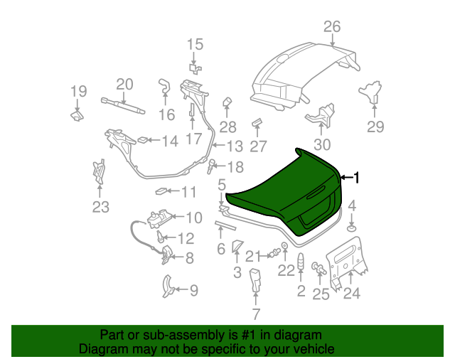 171-750-03-75-28 - Deck Lid Stop Buffer 2005-2011 Mercedes-Benz ...