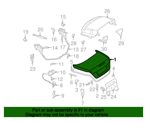 171-750-03-75-28 - Deck Lid Stop Buffer 2005-2011 Mercedes-Benz ...