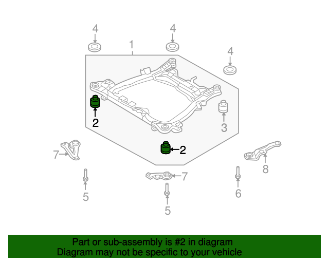 62415-4D000 - Engine Cradle Front Bushing 2006-2014 Kia Sedona | Kia ...