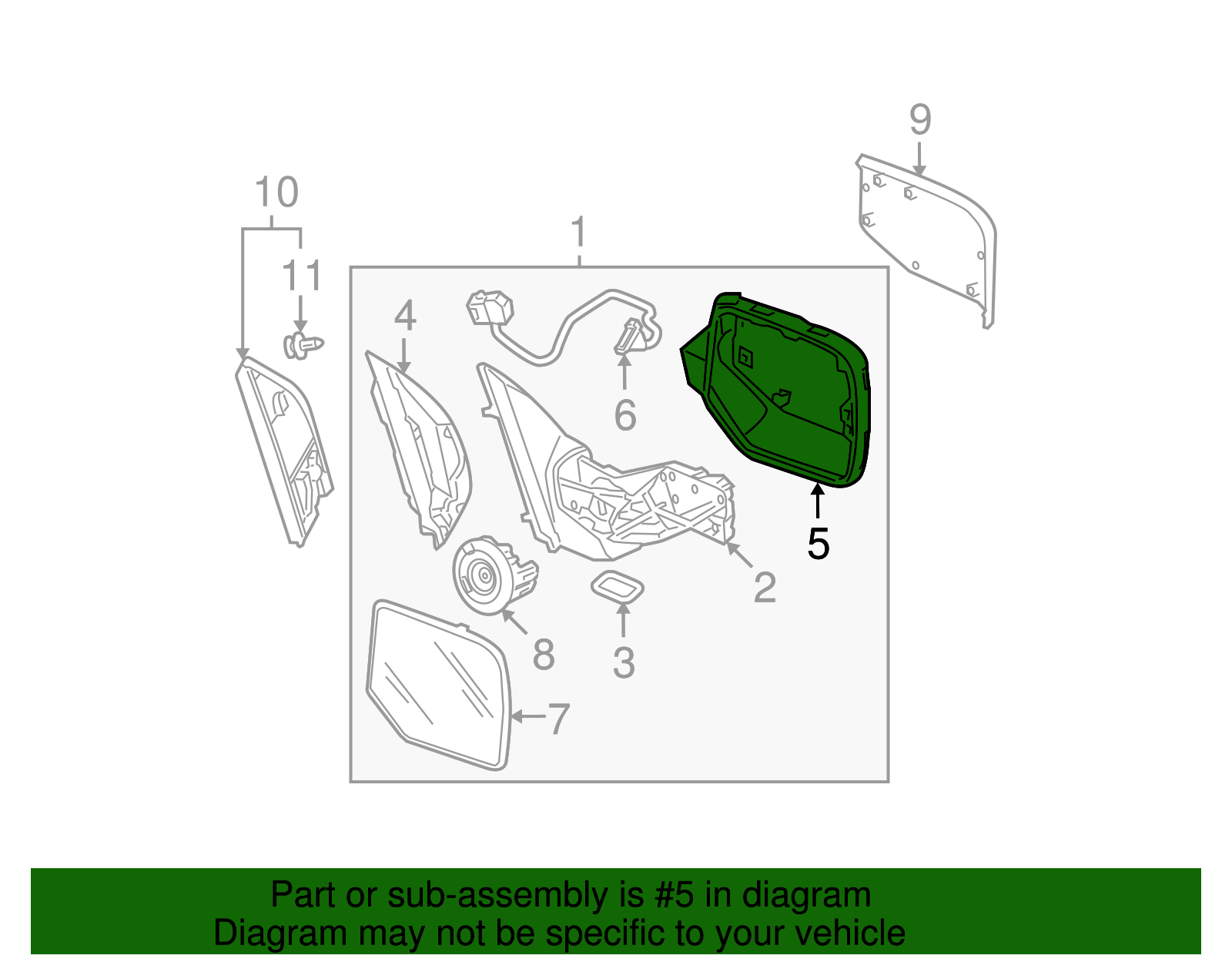76205-SZA-A12ZA - 2009-2015 Honda Pilot - Housing Set R *NH70* (Flat ...