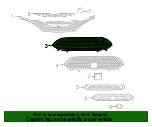 2017-2020 Chrysler Lower Grille 68243498AA | TascaParts.com