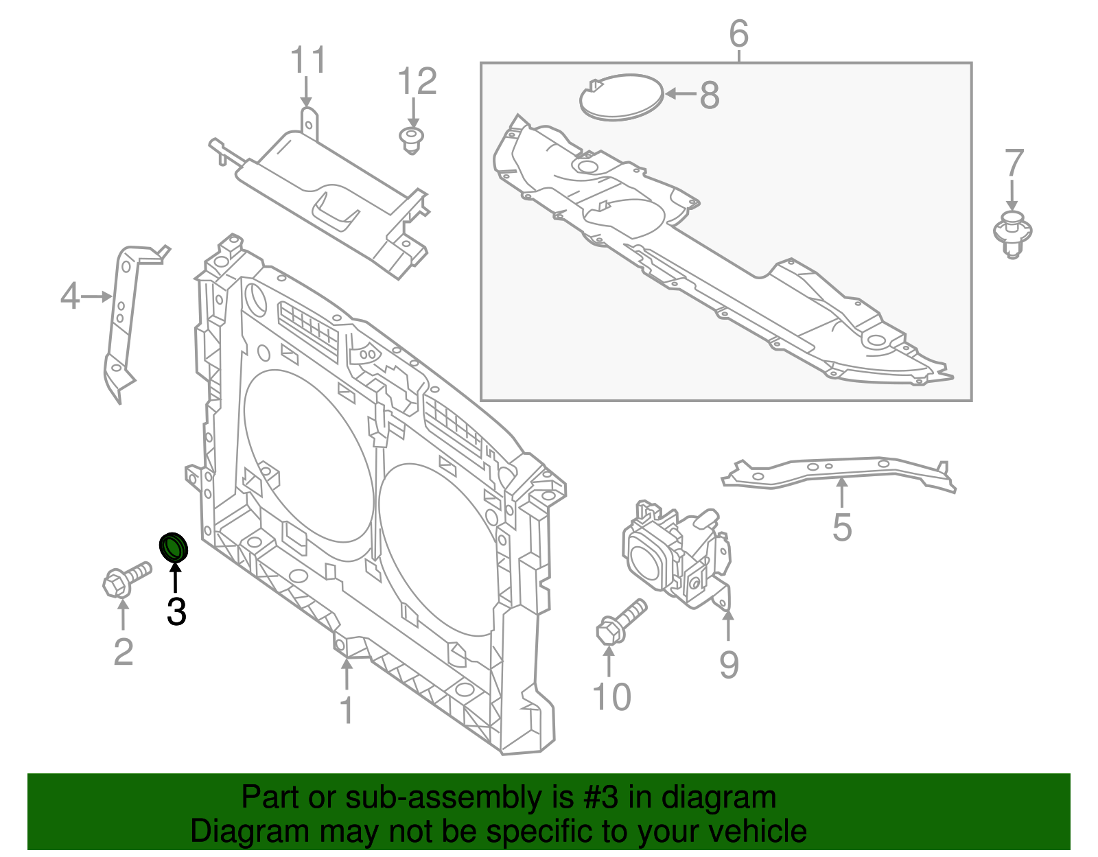 2013-2017 Infiniti Radiator Support Nut 62599-3JA0B | Infiniti of ...