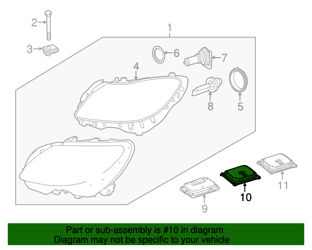 221-900-04-04 - Headlight Control Module 2011-2014 Mercedes-Benz ...