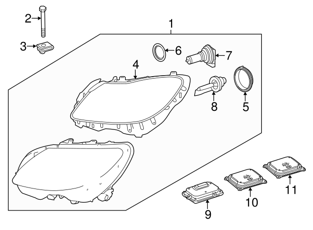 221-900-04-04 - Headlight Control Module 2011-2014 Mercedes-Benz ...