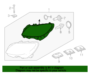 216-826-03-58 - Headlight Seal 2011-2014 Mercedes-Benz ...