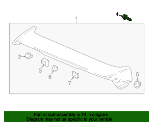 90133-STX-013 - Spoiler Assembly Bolt 2018-2024 Honda Odyssey | Honda ...