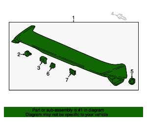 74950-THR-A12ZB - Garnish Assembly, Tailgate Spoiler *NH862M* (Meteor ...