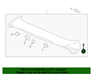 90117-T6Z-A01 - Spoiler Assembly Collar 2017-2024 Honda | Honda Parts ...