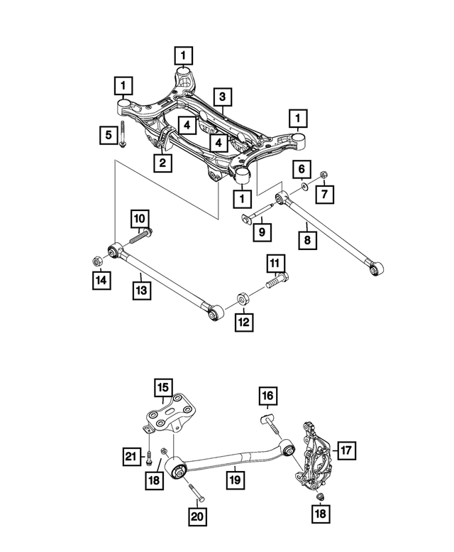 2017-2025 Jeep Compass Rear Suspension Cross-Member 68378443AB | Mopar ...