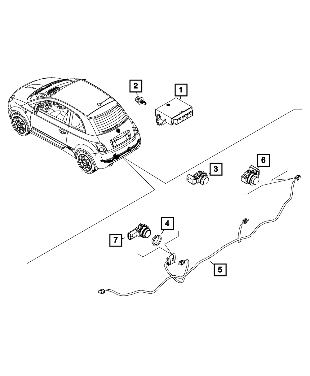 2024 Fiat 500E Park Assist Sensors Wiring 68655065AA | Mopar eStore