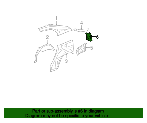 2008-2012 Chevrolet Malibu Passenger Side Tail Lamp Pocket 15939198 GM ...