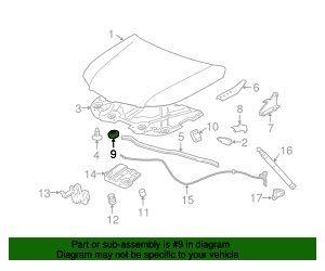 2005-2009 GM Hood Stop Bumper 21993484 | GMPartsDirect.com