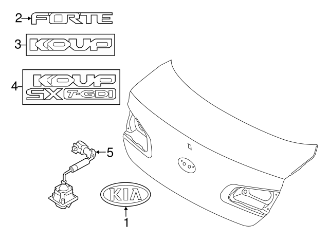 86312-A7200 - Nameplate 2014-2016 Kia Forte Koup | Kia.Parts Store