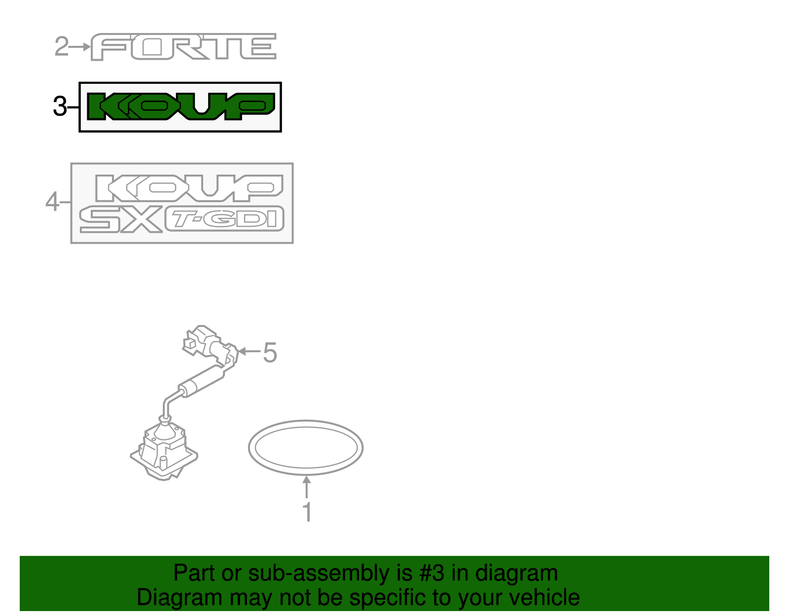 86312-A7200 - Nameplate 2014-2016 Kia Forte Koup | Kia.Parts Store