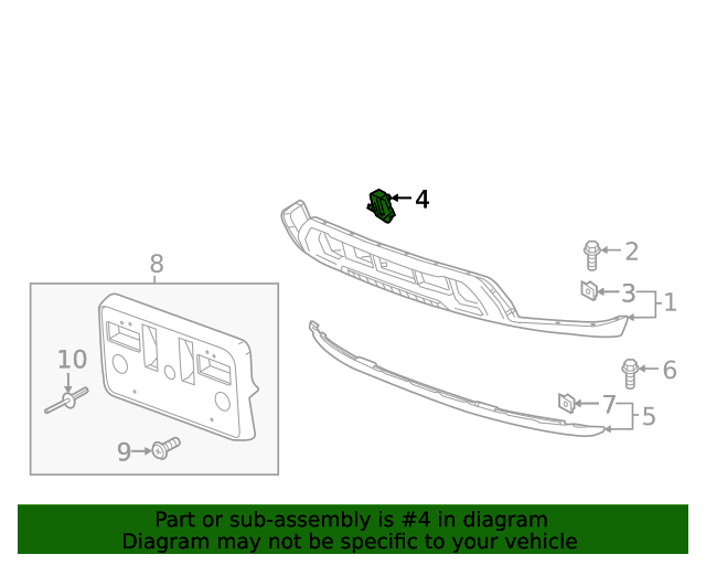 84878729 - Front Passenger Side Bumper Fascia Tow Eye Access Hole Cover ...