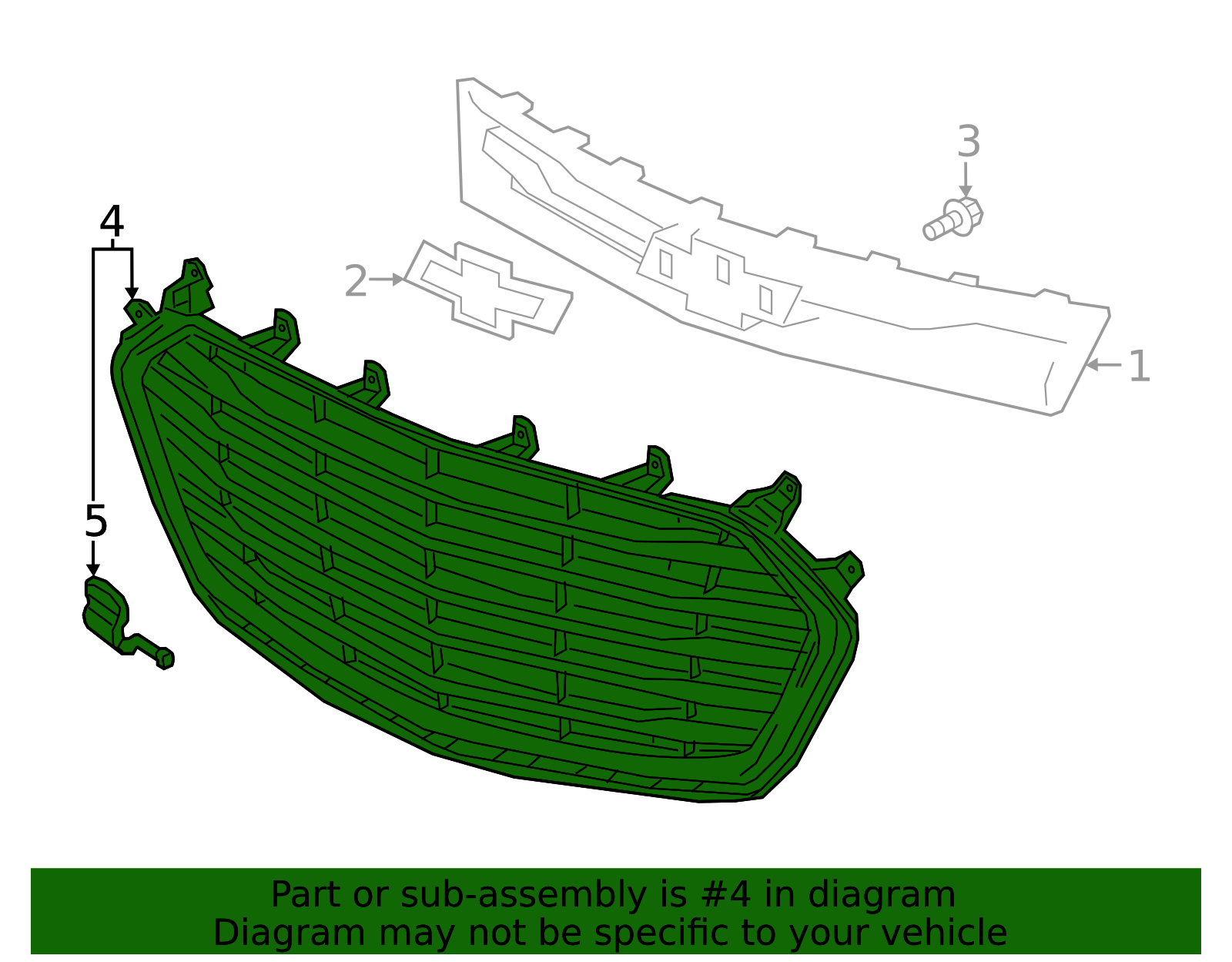 2021-2022 Chevrolet Trax Front Lower Grille 42532971 GM | GMPartsDirect.com
