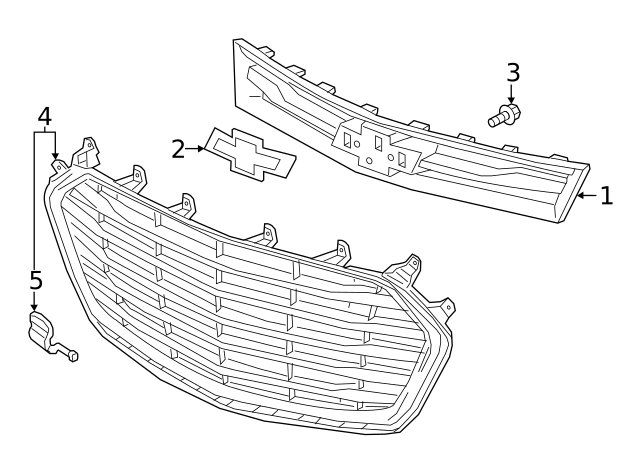 2020-2022 Chevrolet Trax Front Upper Grille 42615979 | TascaParts.com