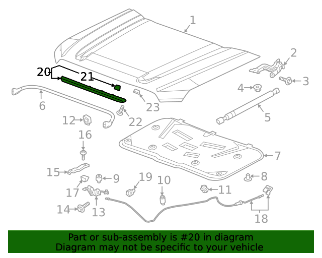 2019-2022 GMC Hood Front Molding 84212543 GM | GMPartsDirect.com