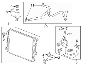 2015-2016 GM Radiator Surge Tank Inlet Hose 23428266 GM | GMPartsDirect.com