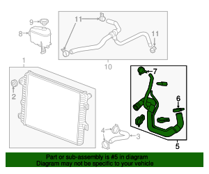 2015-2016 GM Auxiliary Radiator Outlet Hose 84036271 GM | GMPartsDirect.com