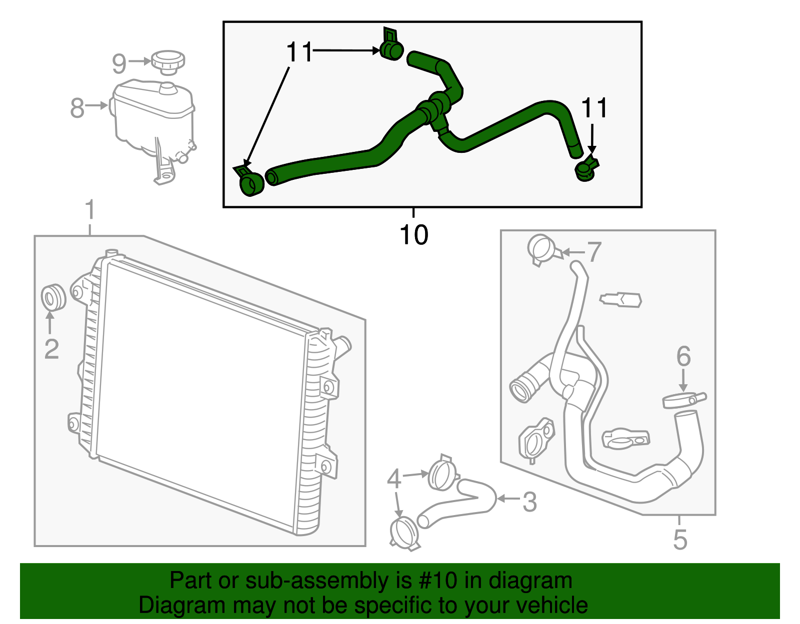 2015-2016 GM Radiator Surge Tank Inlet Hose 23428266 | OEM Parts Online