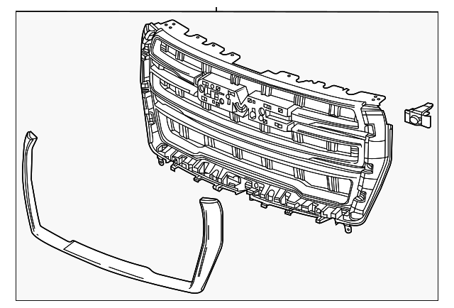 2021-2022 GMC Nightrider Chrome Front Grille 84835786 | TascaParts.com