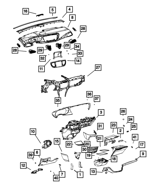 2017-2024 Chrysler W Type Clip 68455933AA | Mopar eStore