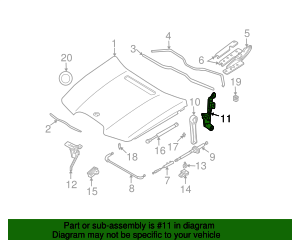 51237023992 - 2002-2008 BMW Hood Release Handle Bracket (51-23-7-023 ...