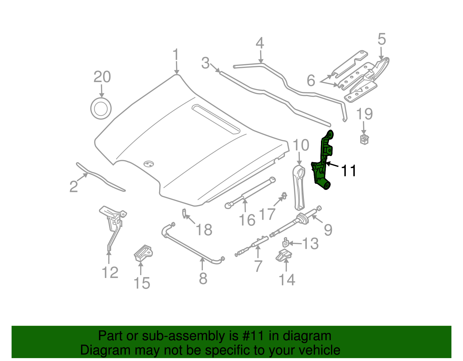 51237023992 - 2002-2008 BMW Hood Release Handle Bracket (51-23-7-023 ...