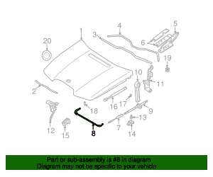51-23-8-240-609 - Hood Release Cable 2002-2008 BMW | AutoNationParts.com