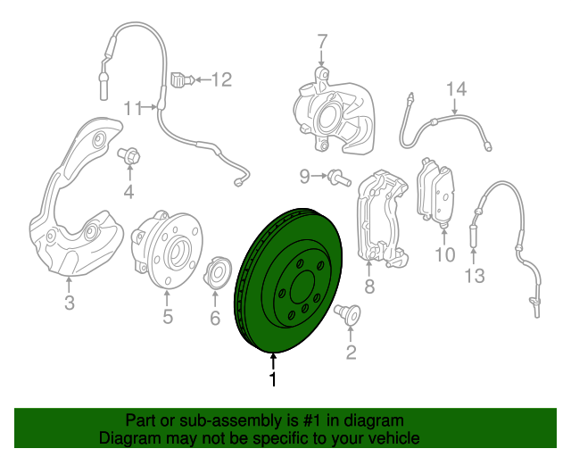 34116866293 - 2014-2020 BMW Front Brake Rotor (34-11-6-866-293) | BMW ...