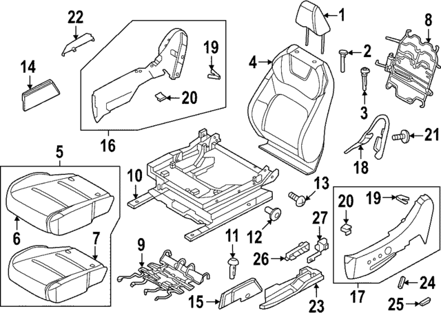 2023-2024 Nissan ARIYA Cushion Frame 87351-5MP4A | Temecula Nissan Parts