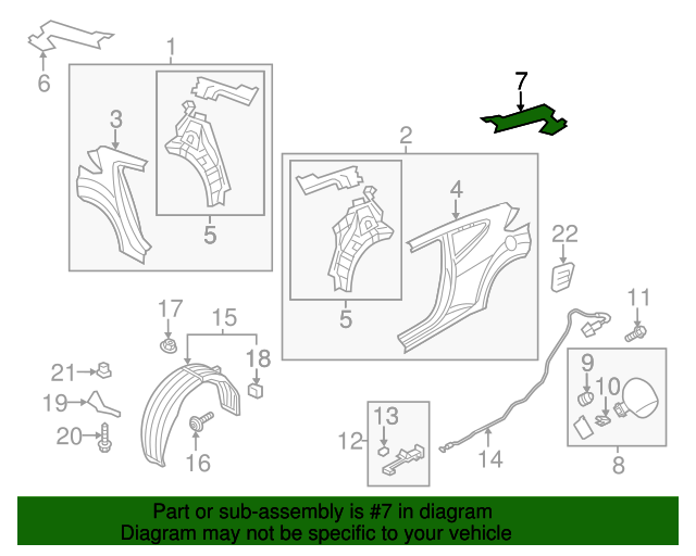 2012-2017 Hyundai Veloster Extension Panel 71550-2V010 | QuirkParts
