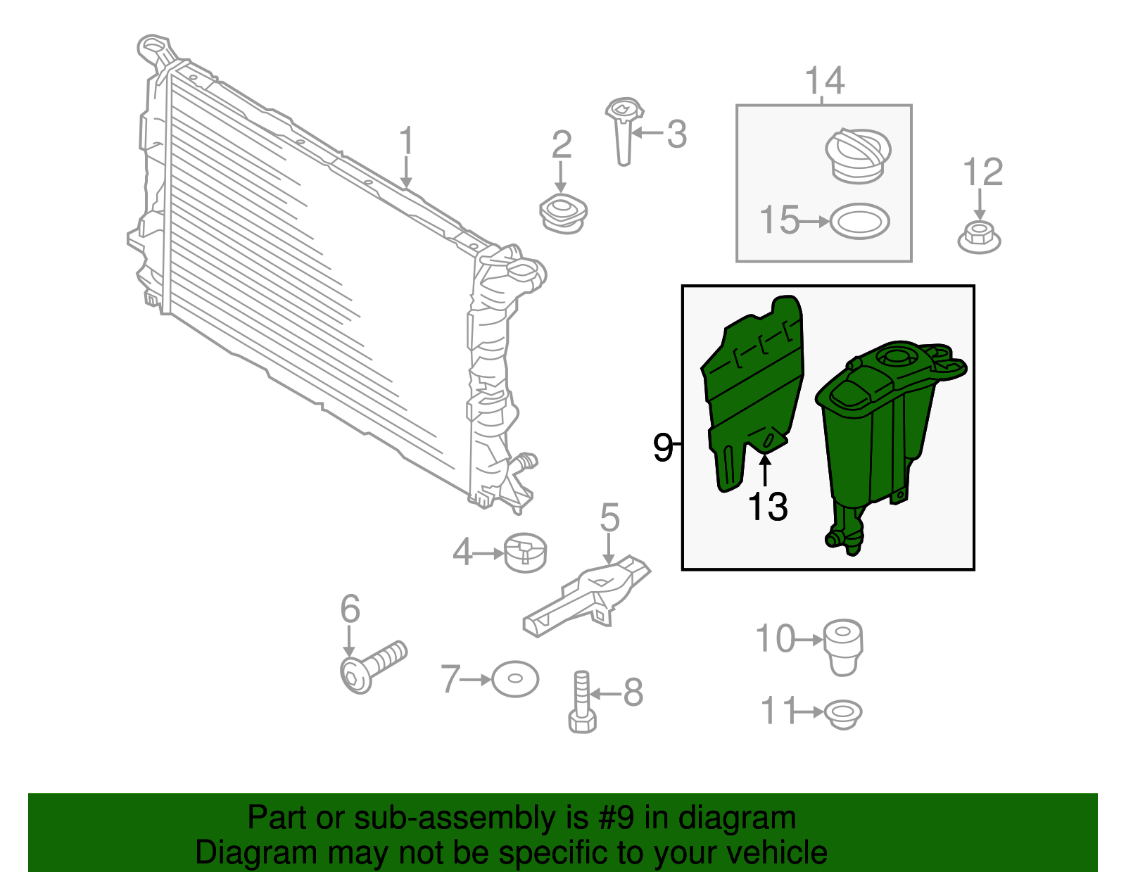 2008-2017 Audi Expansion Tank 8K0-121-405-S | Retail Performance Auto Parts
