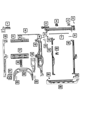 2014-2024 Ram Roof Rail Reinforcement 68167282AA | Mopar Estores