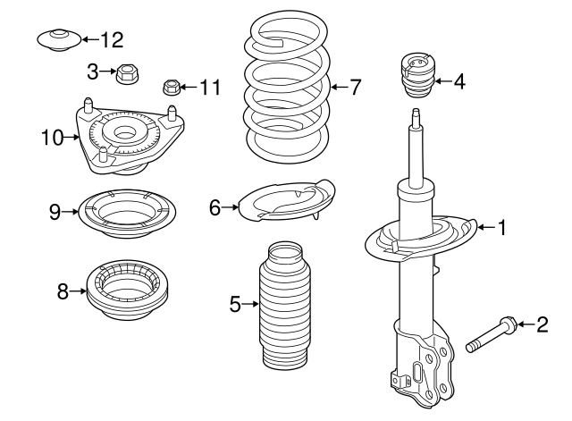 2014-2018 Kia OEM NEW 2014-18 Kia Forte Front Shock Absorber Strut ...
