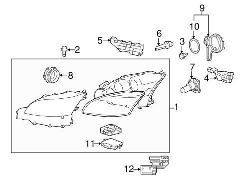 Headlamp Components for 2016 Lexus LS460 | SSL Parts