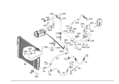 Refrigerant Line Routing for 2008 Mercedes-Benz E 350 | Mercedes-Benz ...