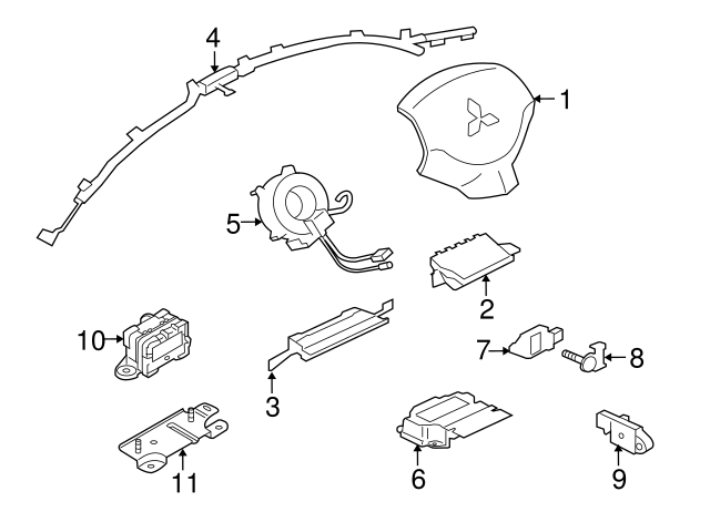 2004-2017 Mitsubishi Clock Spring 8619A018 | Mitsubishi Parts Central