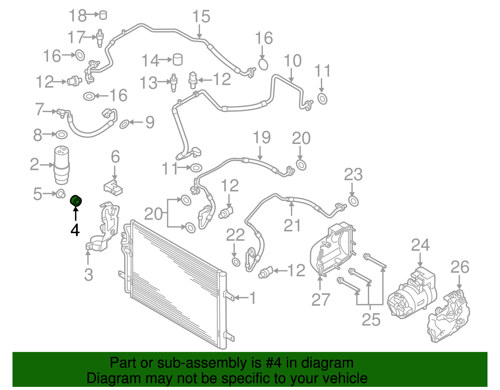 2015-2019 Volkswagen e-Golf Mount Bracket Grommet 4F0-129-669-E | VW ...