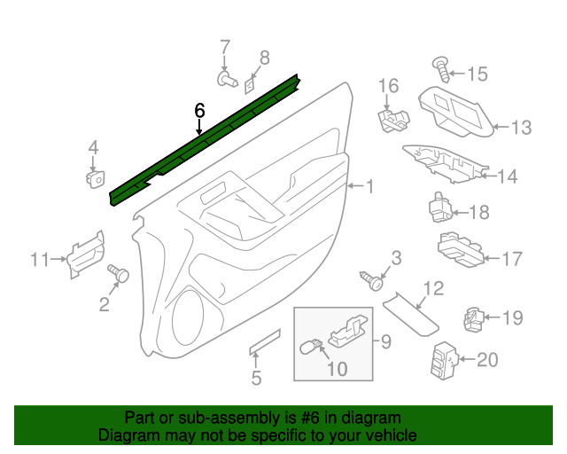 2014-2018 Subaru Forester Belt Weather-Strip 61280SG021 | Subaru Parts ...