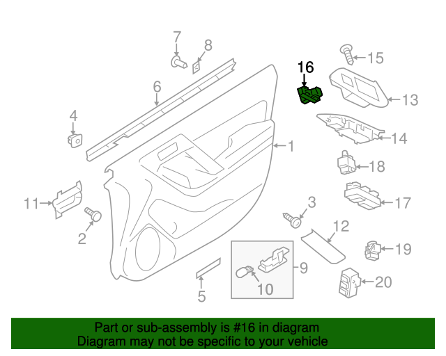 2017-2018 Subaru Forester Window Switch 83071SG123 | Subaru Parts Store