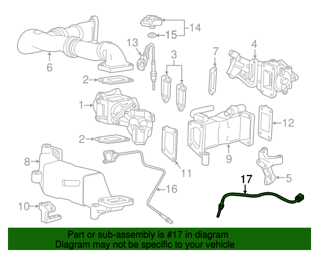 2011-2016 GM Position 2 Exhaust Temperature Sensor 12643246 GM ...