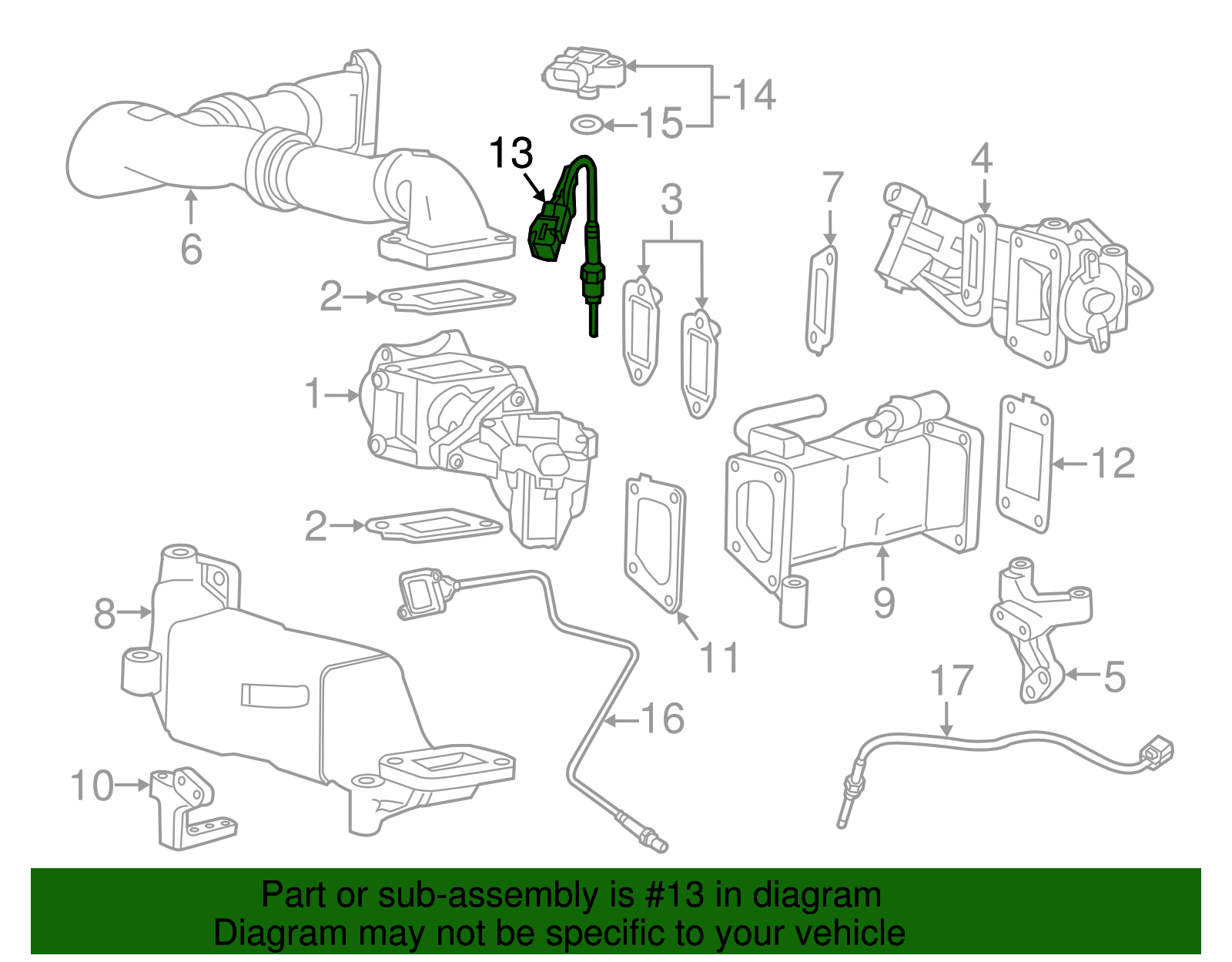 2010-2016 GM Exhaust Gas Recirculation (EGR) Valve Temperature Sensor ...