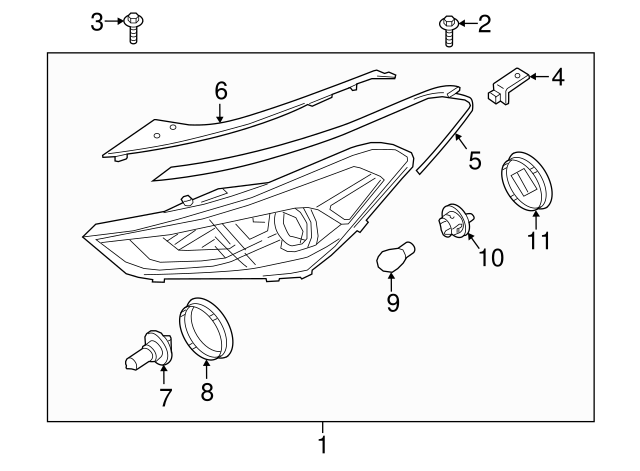 Genuine Headlamp Assembly for 2016-2018 Hyundai Tucson | Part# 92102 ...