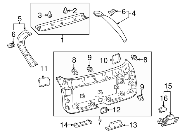 2016-2022 Lexus Lower Gate Trim 64780-0E090-C1 | OEM Parts Online